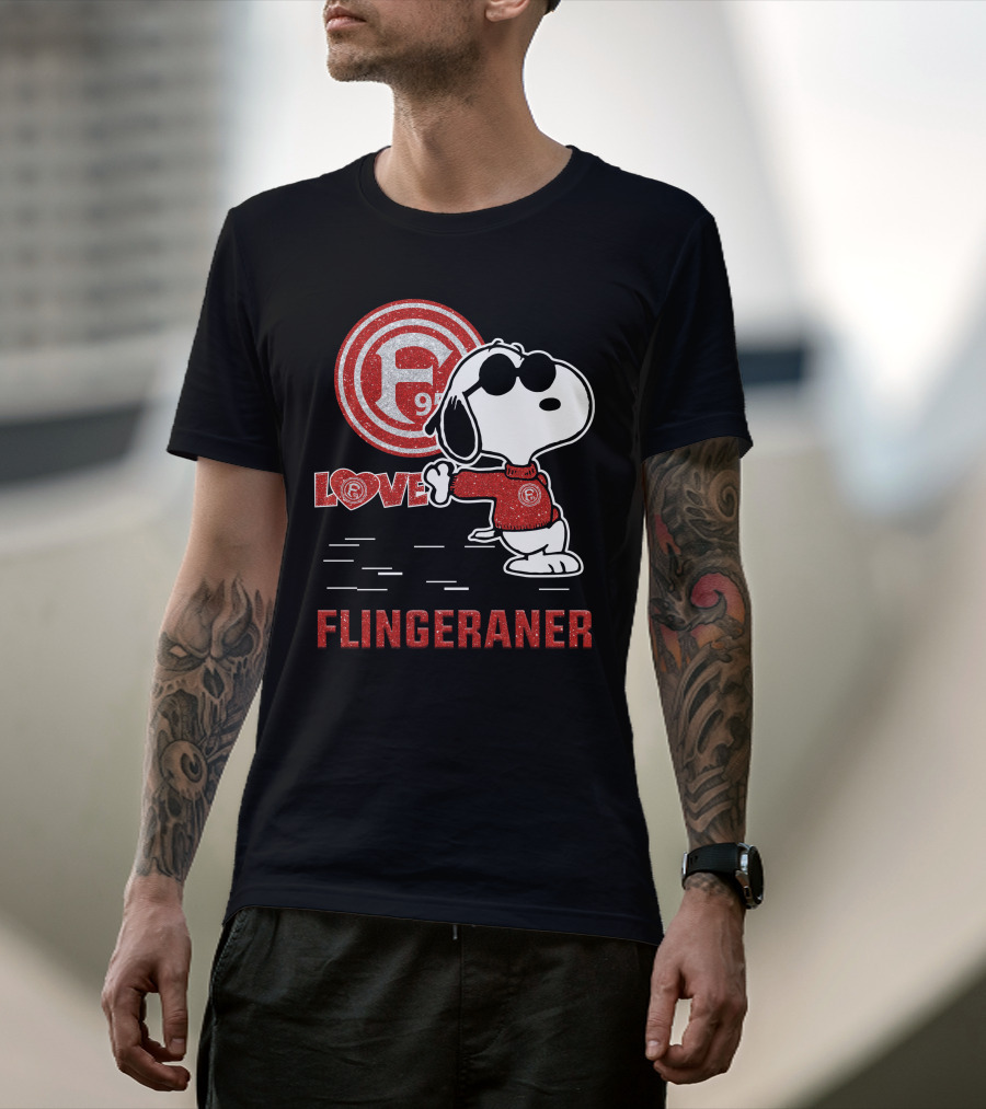 Snoopy Love Fortuna Düsseldorf Flingeraner T-Shirt
