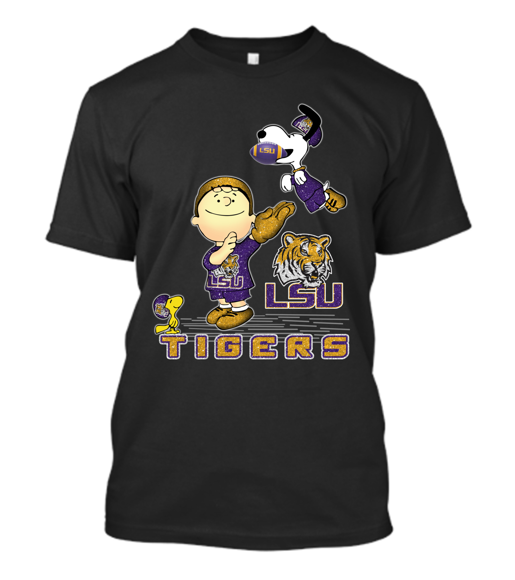 Snoopy LSU Tigers Football Team Spirit T-Shirt
