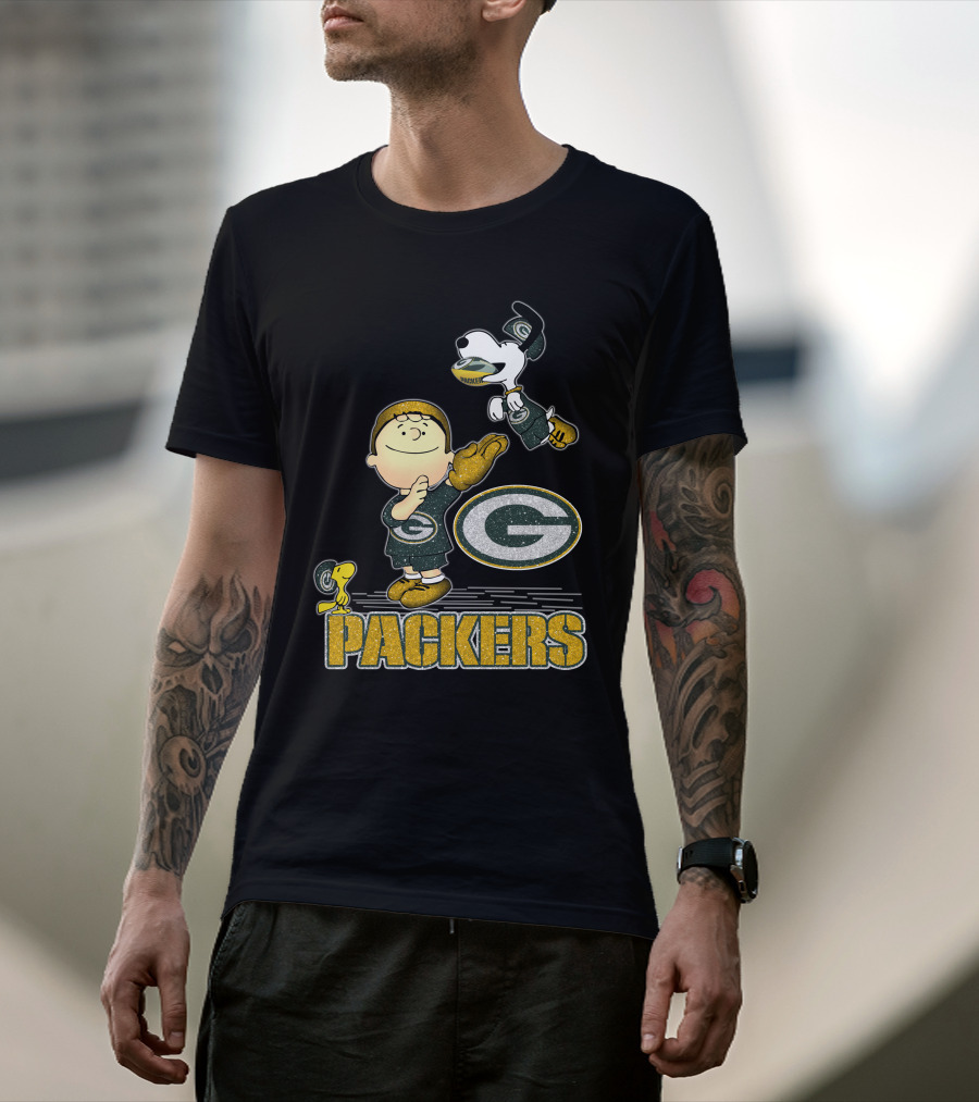 Snoopy And Friends Green Bay Packers Team Spirit T-Shirt
