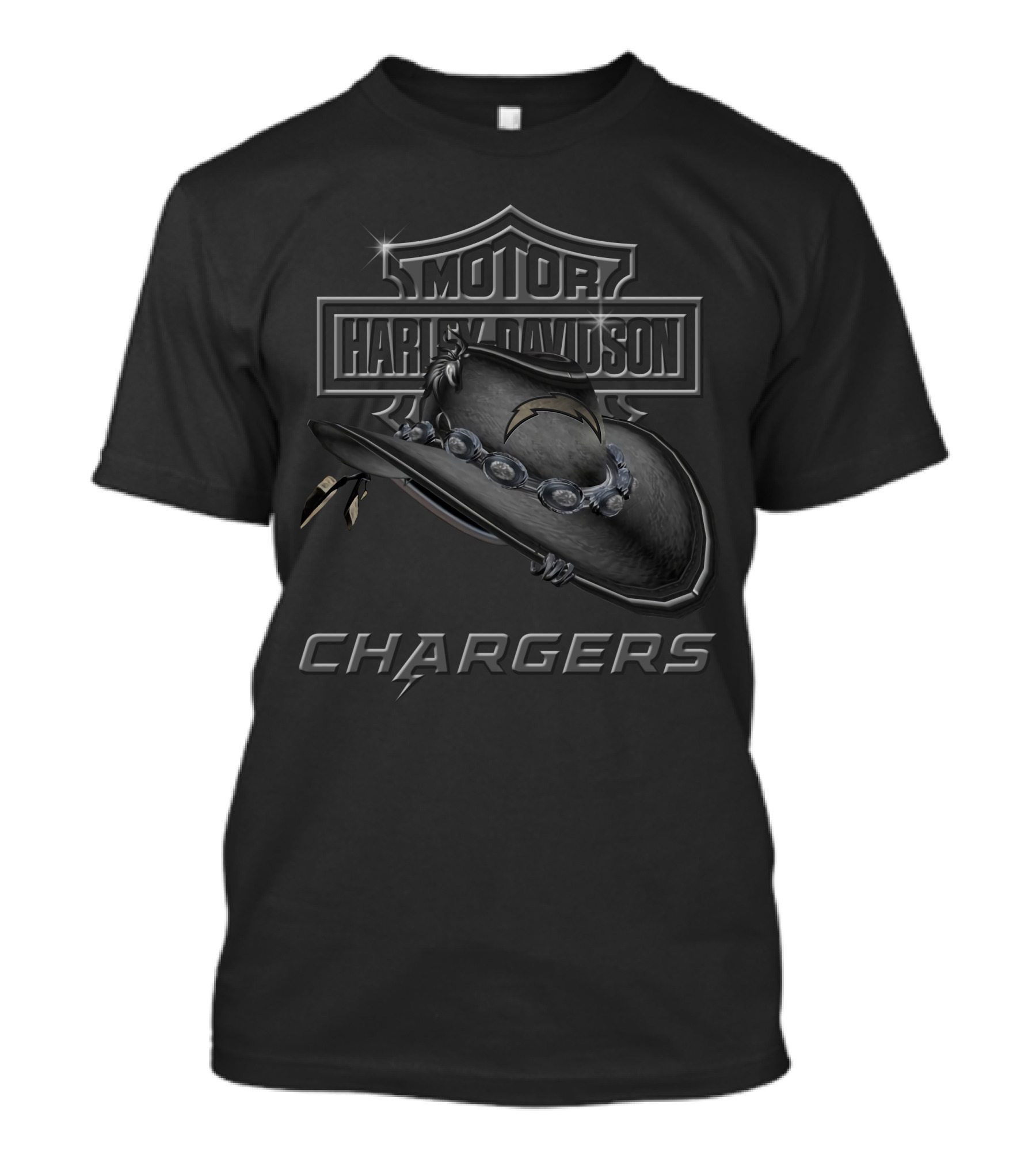 Motor Harley Davidson Los Angeles Chargers Cowboy Hat T-Shirt
