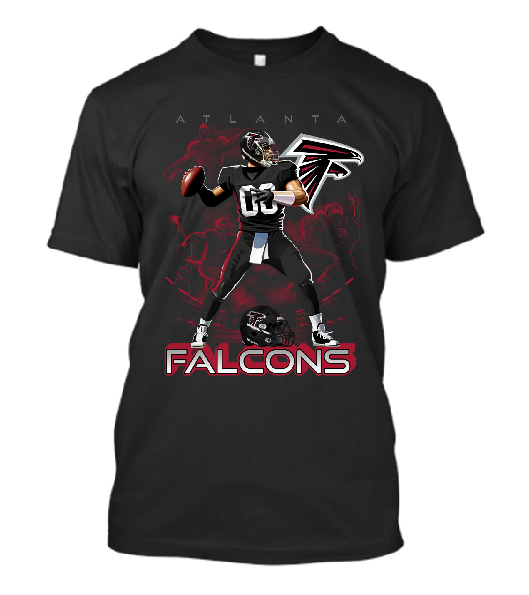 Atlanta Falcons Football Player Action With Helmet T-Shirt