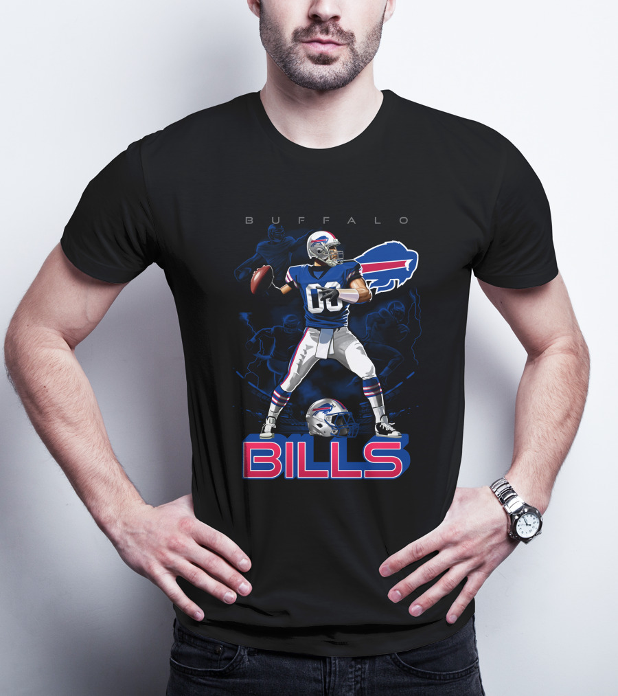 BUFFALO BILLS FOOTBALL PLAYER WITH HELMET T-Shirt