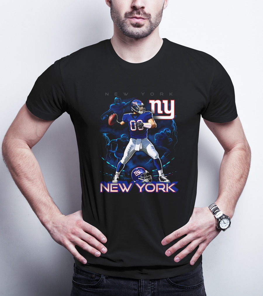 New York Giants Ny Football Player Illustration 03 T-Shirt