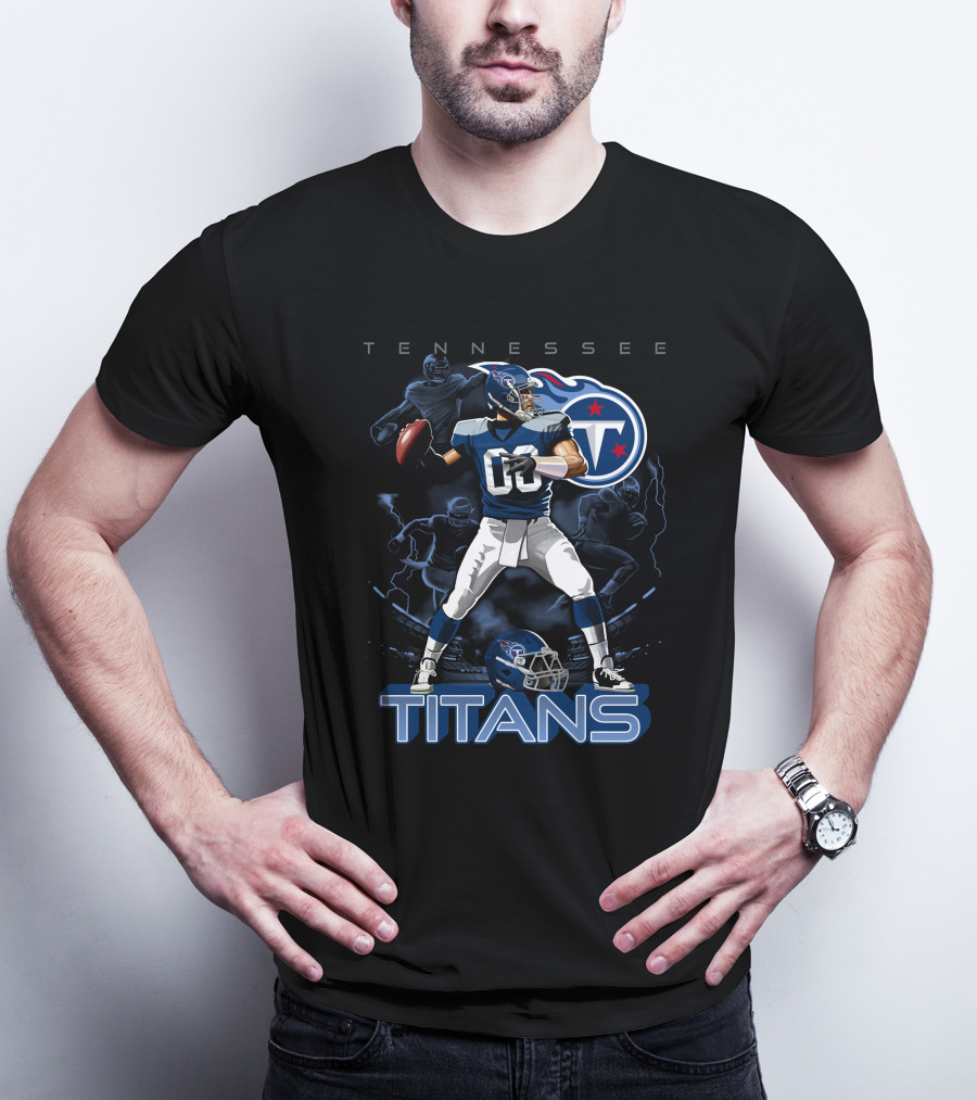 Tennessee Titans Football Player With Logo And Helmet T-Shirt