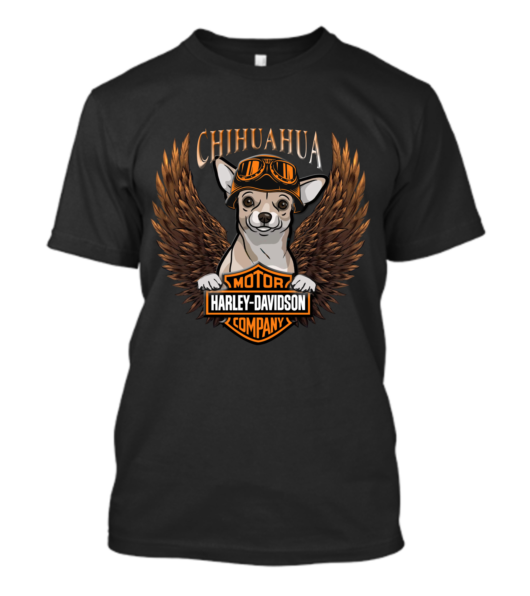 Chihuahua Harley Davidson Motor Company Wings T-Shirt