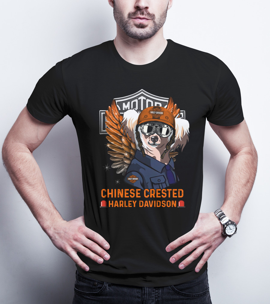 Chinese Crested Harley Davidson Motor Cycles T-Shirt
