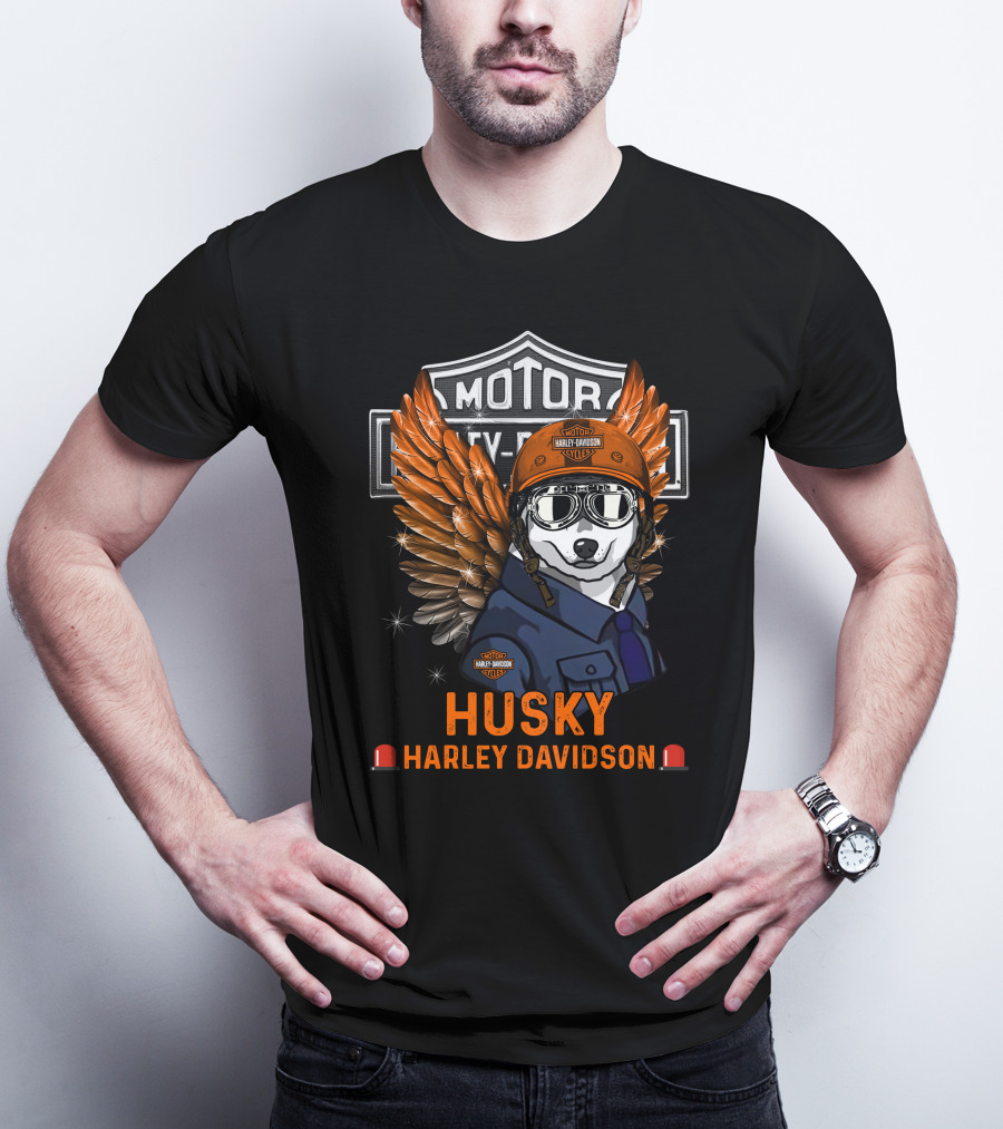 Husky Harley Davidson Motorcycle Wings T-Shirt