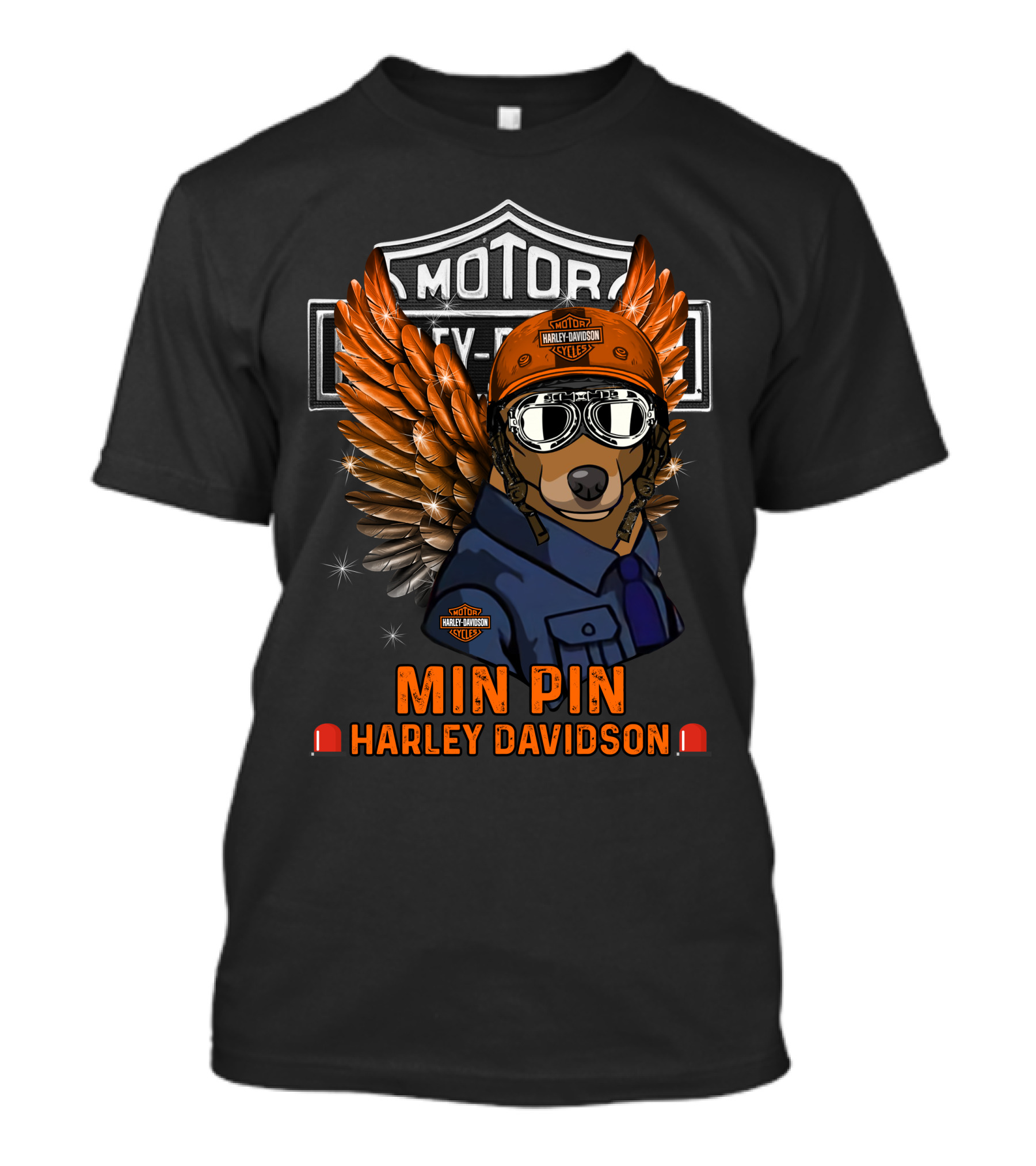 Harley Davidson Min Pin With Winged Helmet And Goggles T-Shirt