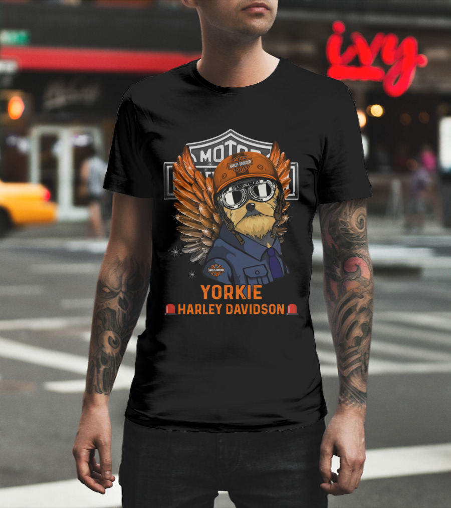 Yorkie Harley Davidson Motor Yorkie Styles T-Shirt