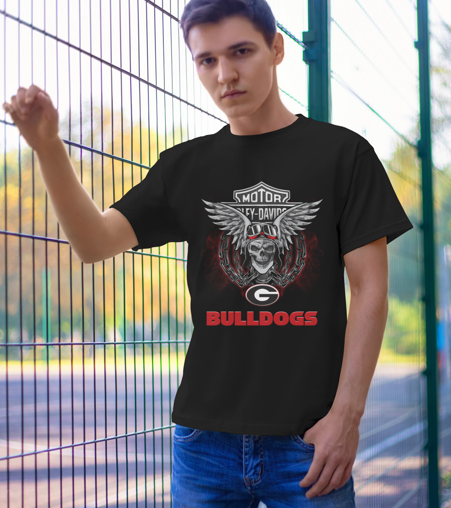 Motor Harley Davidson Georgia Bulldogs Ncaa Football Fans T-Shirt