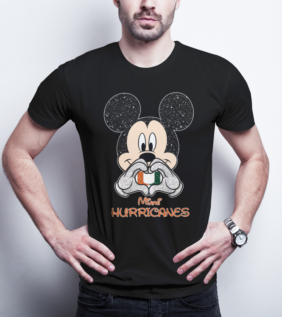 Mickey Mouse Miami Hurricanes Love T-Shirt