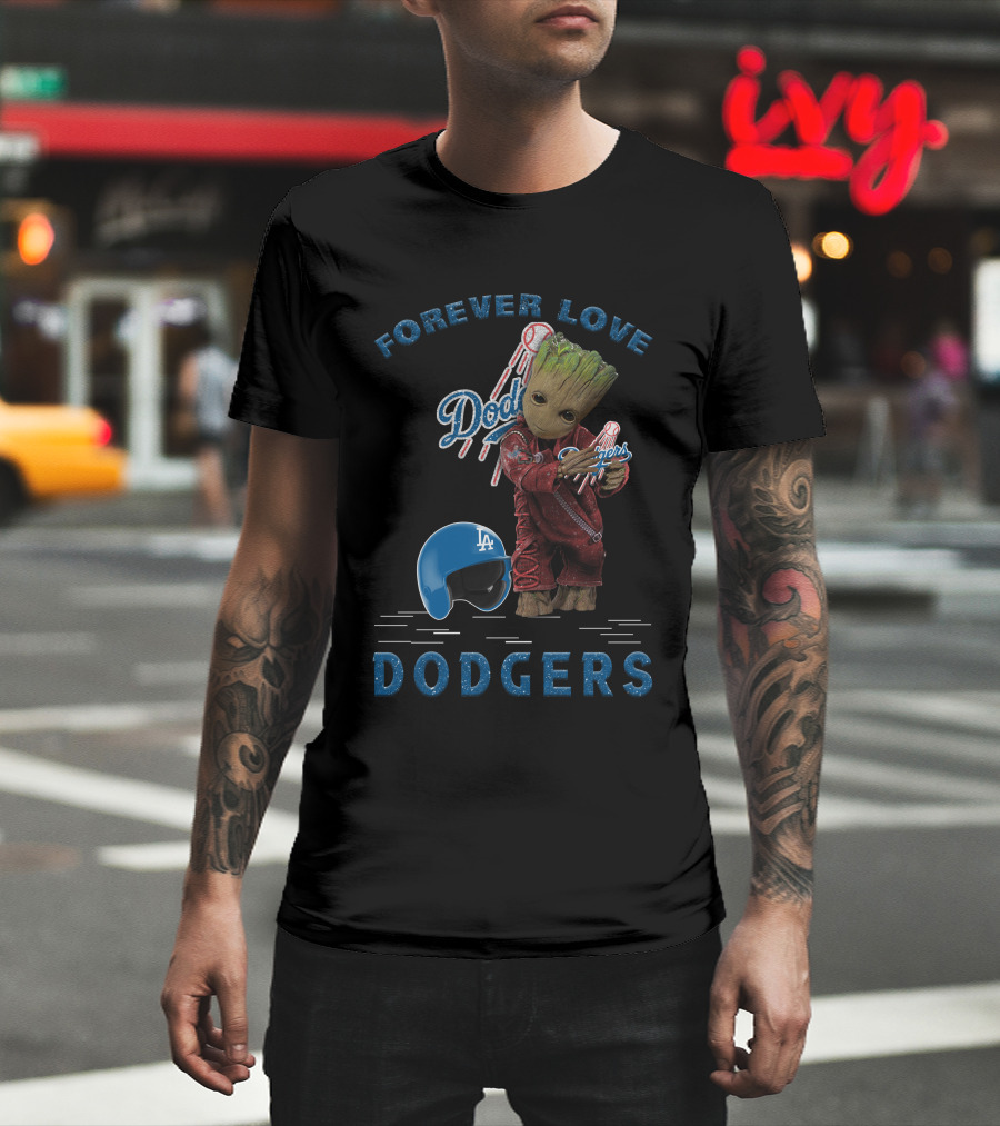 Forever Love Dodgers Los Angeles MLB Baseball Groot Fan Favorite T-Shirt