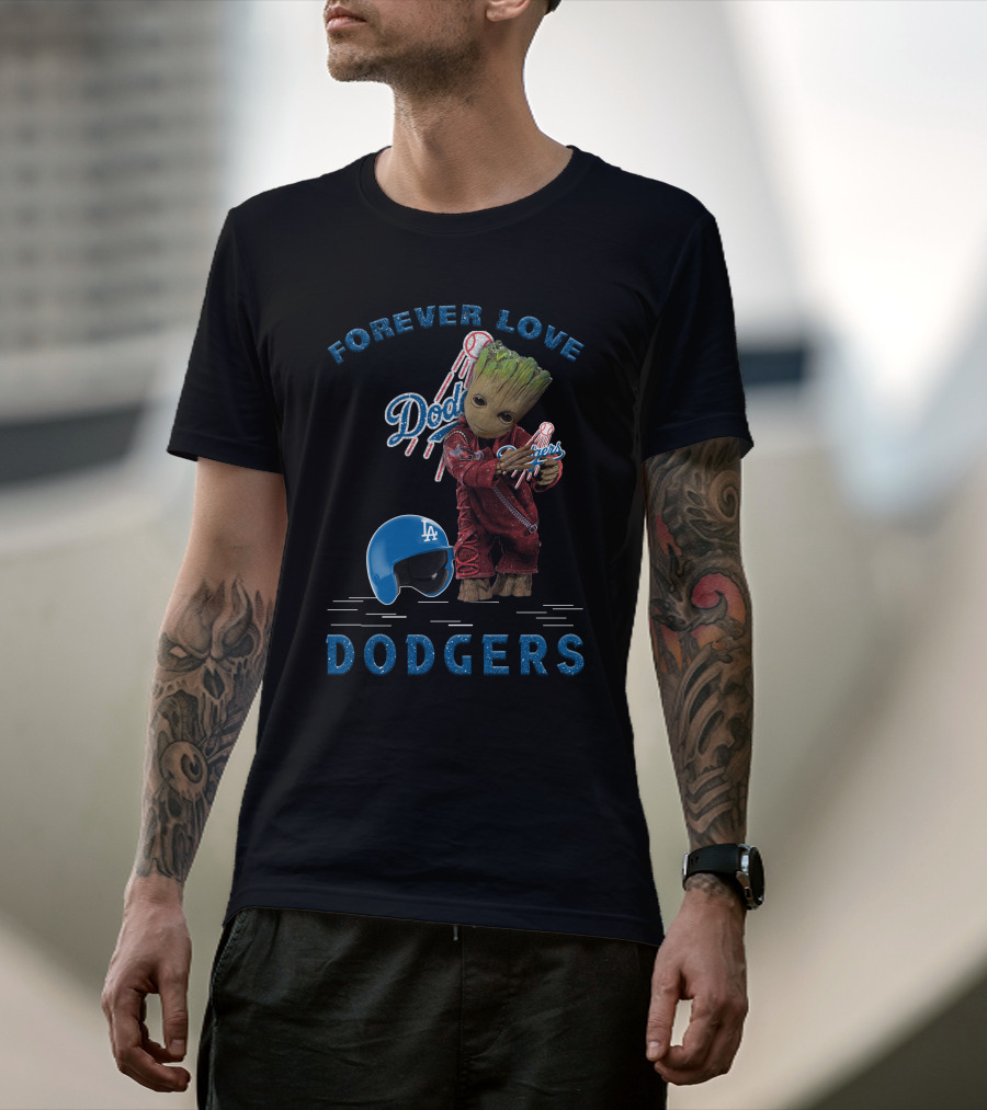 Forever Love Dodgers Los Angeles MLB Baseball Groot Fan Favorite T-Shirt