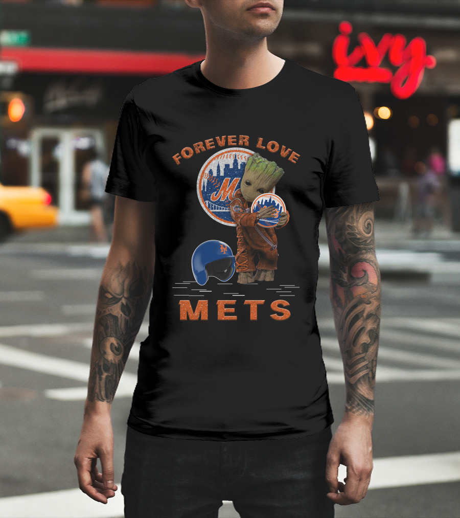 Forever Love Mets Groot MLB Fans T-Shirt