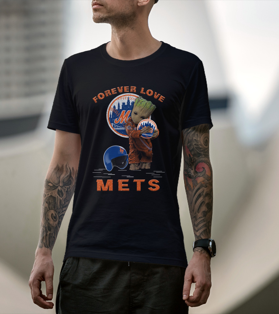 Forever Love Mets Groot MLB Fans T-Shirt
