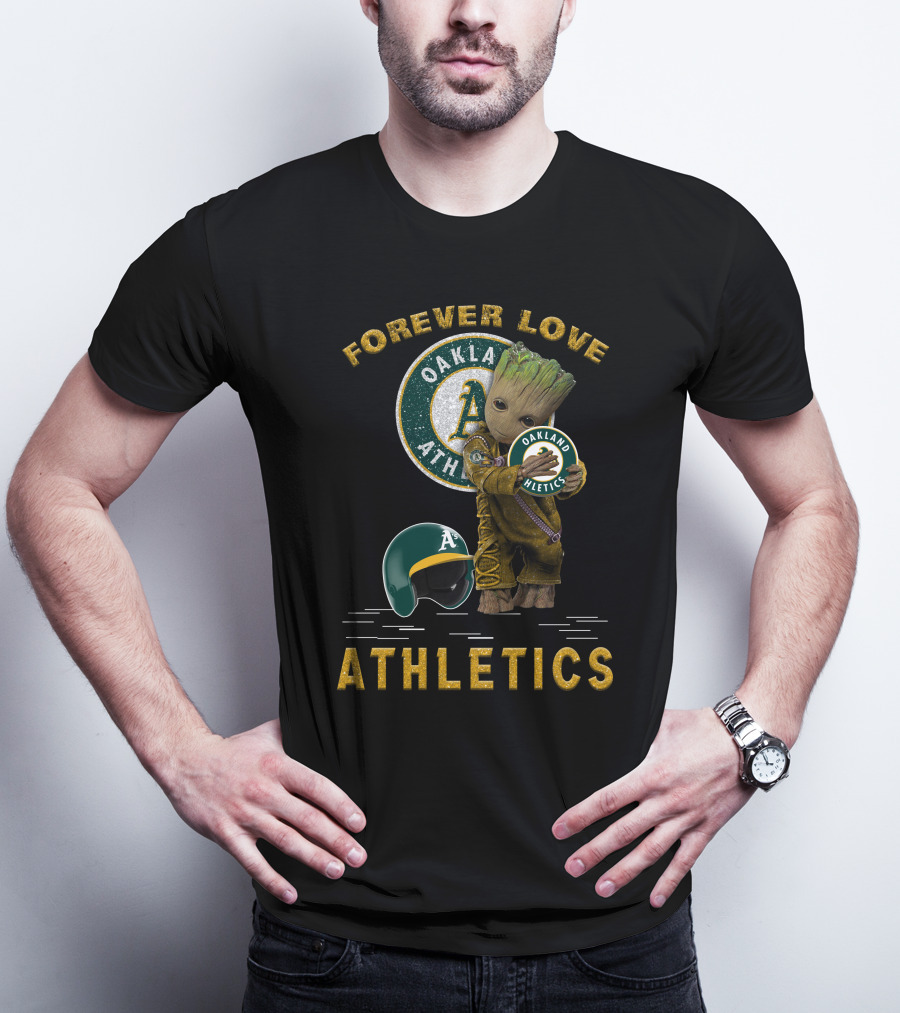 Forever Love Oakland Athletics Groot For MLB Fans T-Shirt