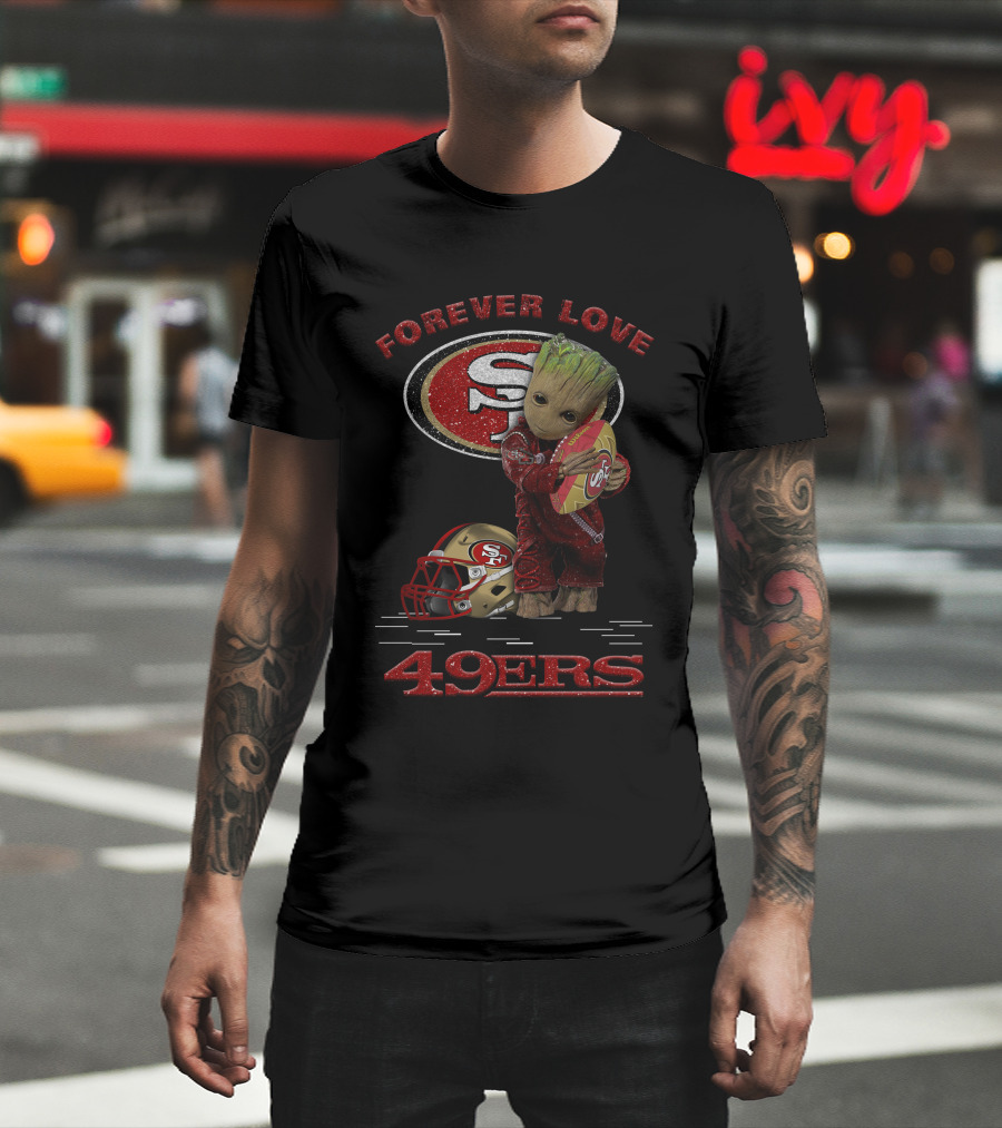 Forever Love 49ers Groot San Francisco Football Heart T-Shirt