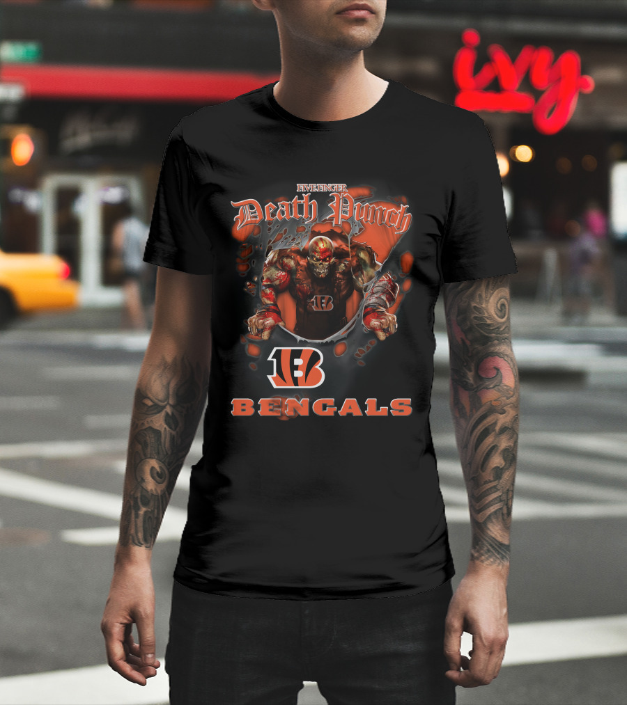 Five Finger Death Punch Cincinnati Bengals Nfl Fans Official Team Collaboration T-Shirt