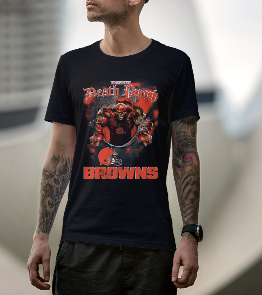 Five Finger Death Punch Cleveland Browns Nfl Football Fans T-Shirt