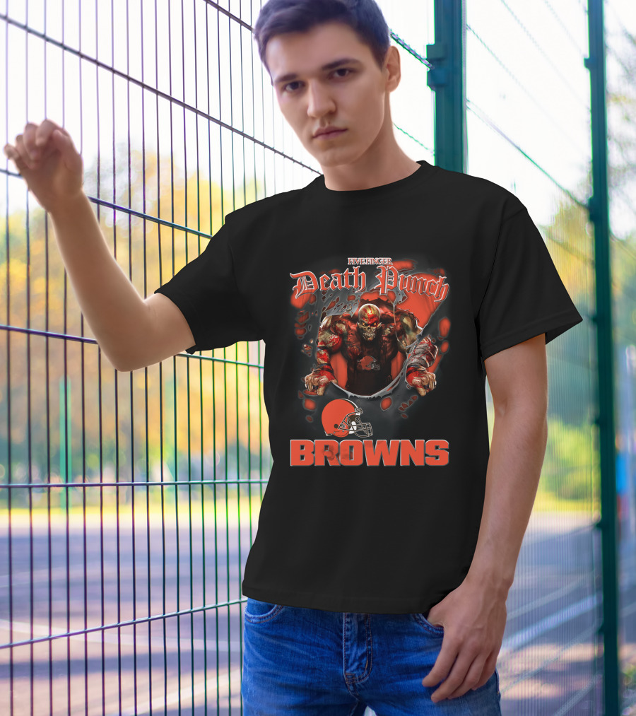 Five Finger Death Punch Cleveland Browns Nfl Football Fans T-Shirt