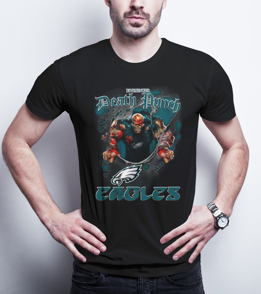 Five Finger Death Punch Philadelphia Eagles Nfl Fans T-Shirt