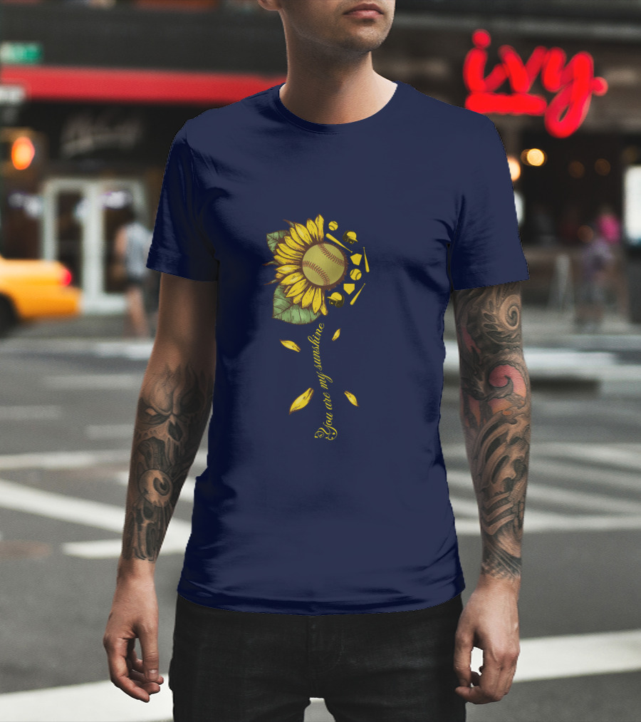 You Are My Sunshine Softball Sunflower T-Shirt