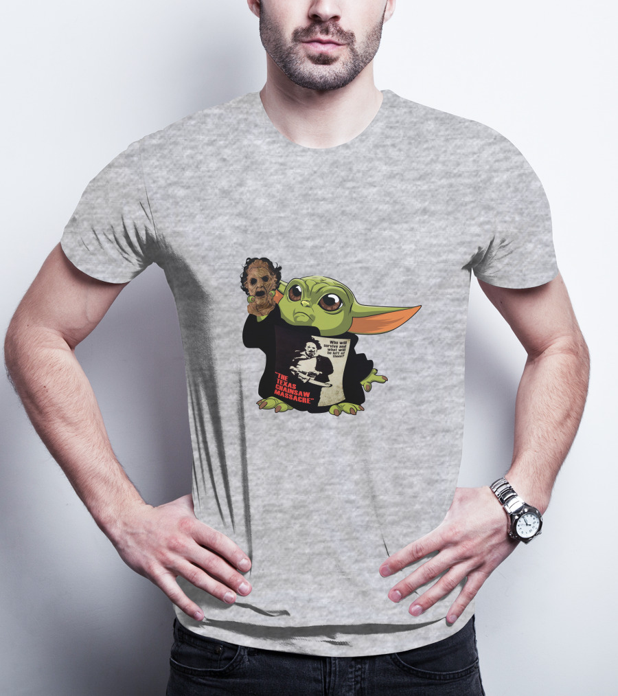 Baby Yoda Texas Chainsaw Massacre Mashup T-Shirt