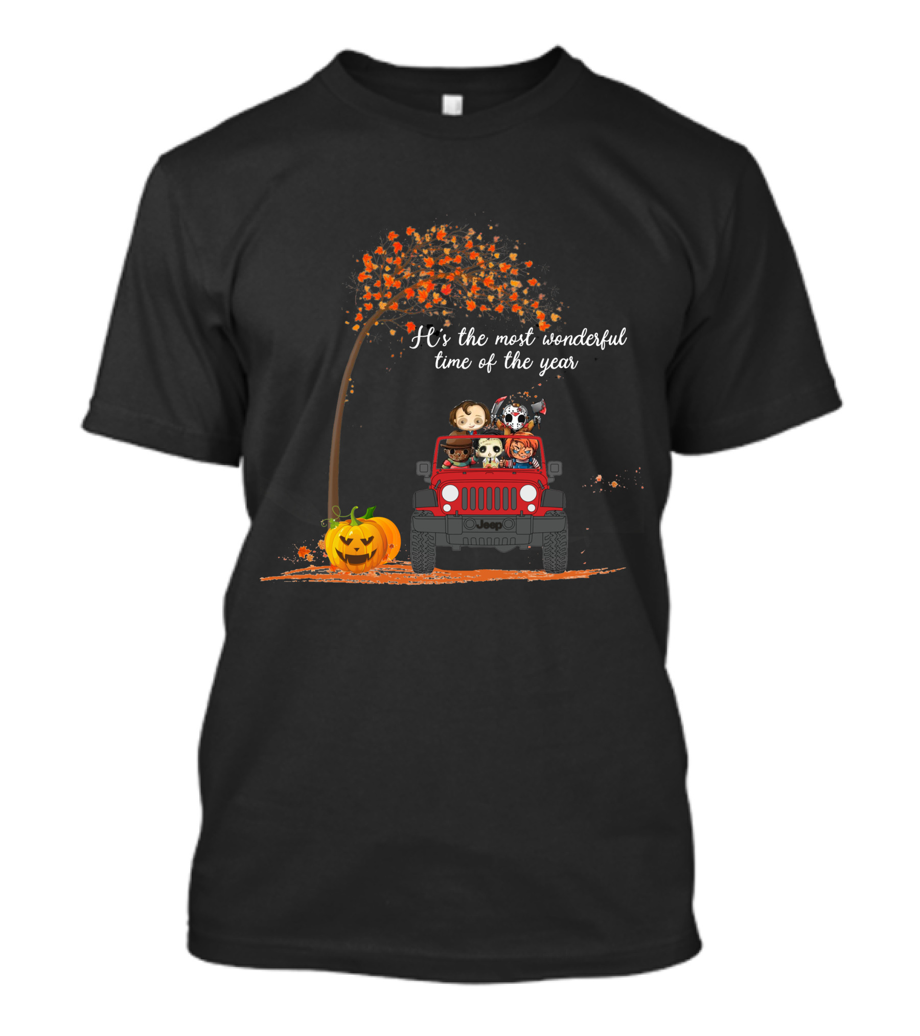 It's The Most Wonderful Time Of The Year Halloween Jeep Characters T-Shirt