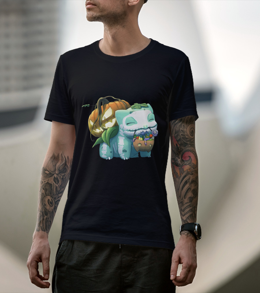 Halloween Pumpkin Bulbasaur Trick-or-Treat T-Shirt