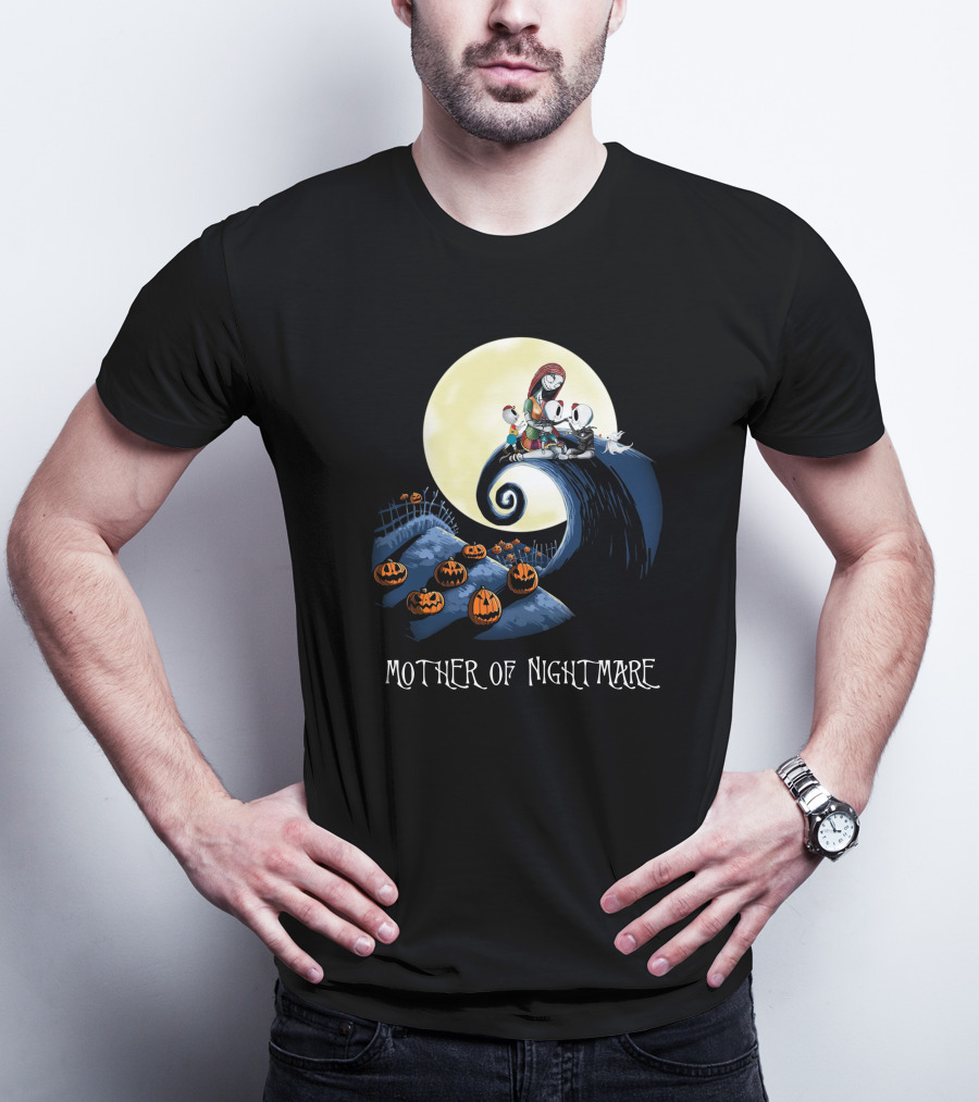 Mother Of Nightmare Curled Hill Pumpkins Moon Scene T-Shirt
