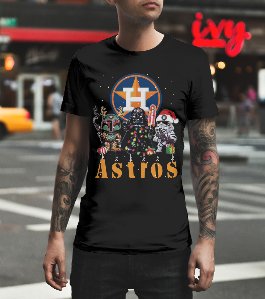 Houston Astros Star Wars Christmas Characters T-Shirt
