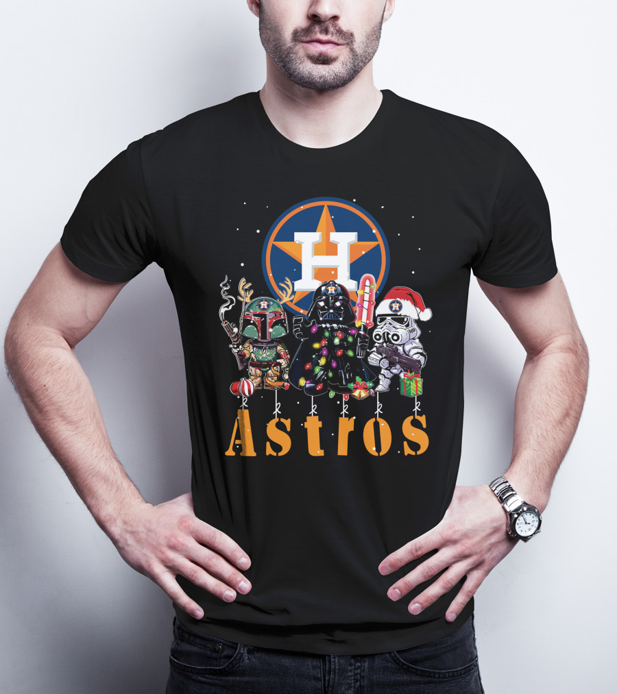 Houston Astros Star Wars Christmas Characters T-Shirt