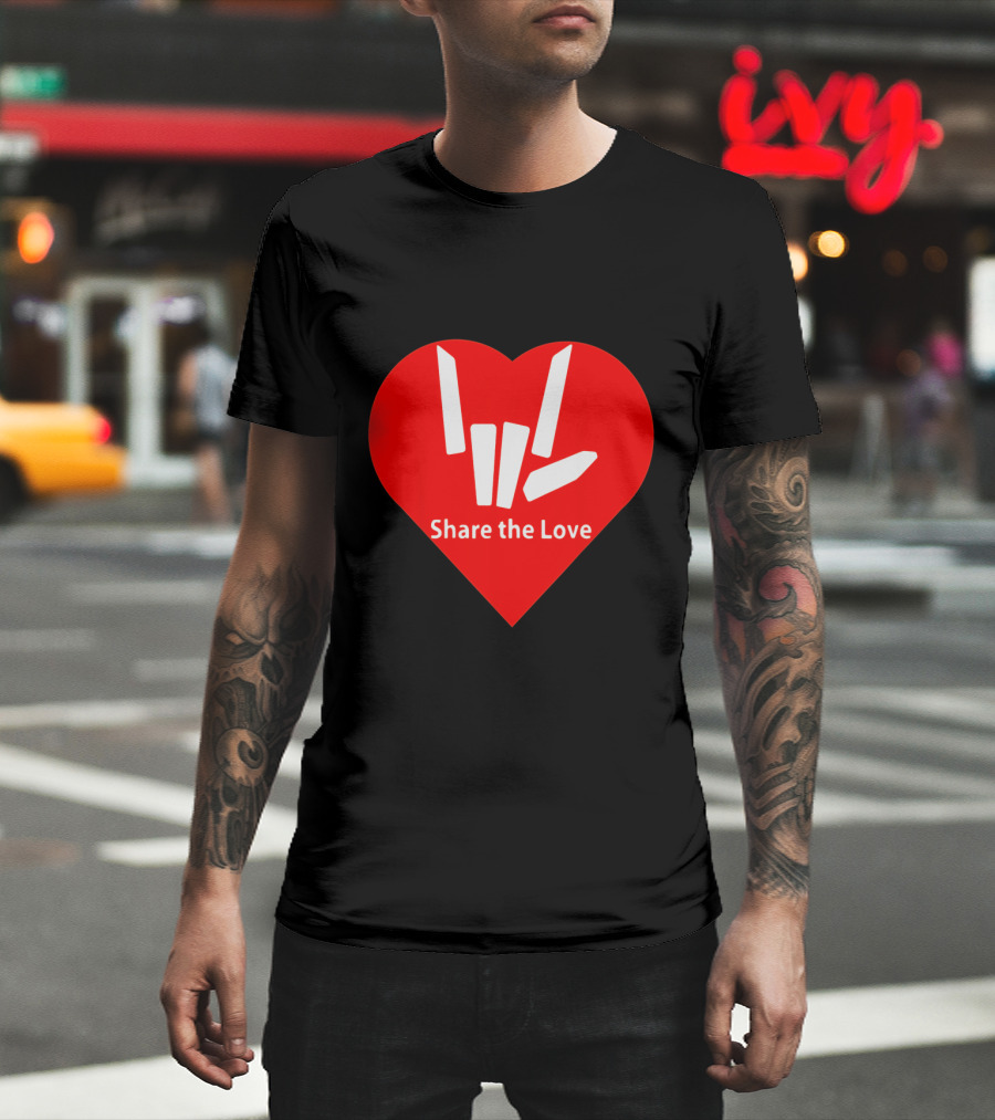 Share The Love Heart Symbol With Hand Gesture T-Shirt