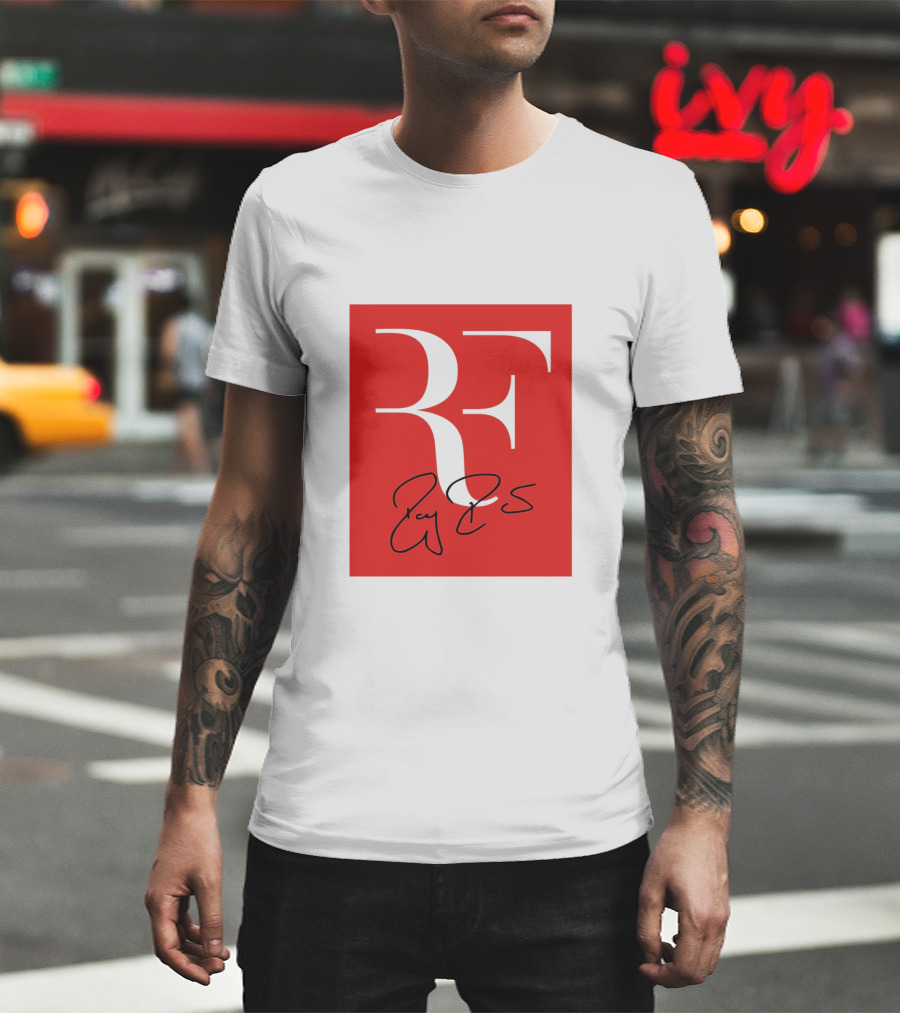 RF Roger Federer Signature Red Background Perfect Tennis T-Shirt