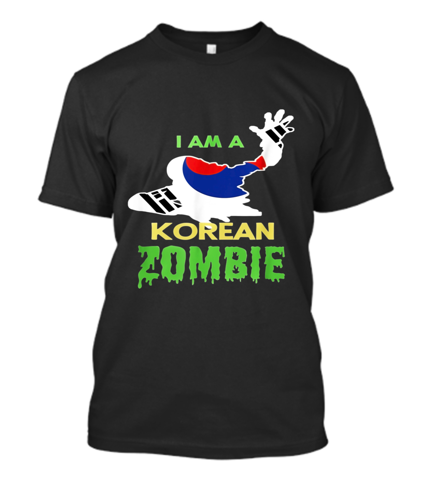 I Am A Korean Zombie Halloween Korean Flag Casual T-Shirt