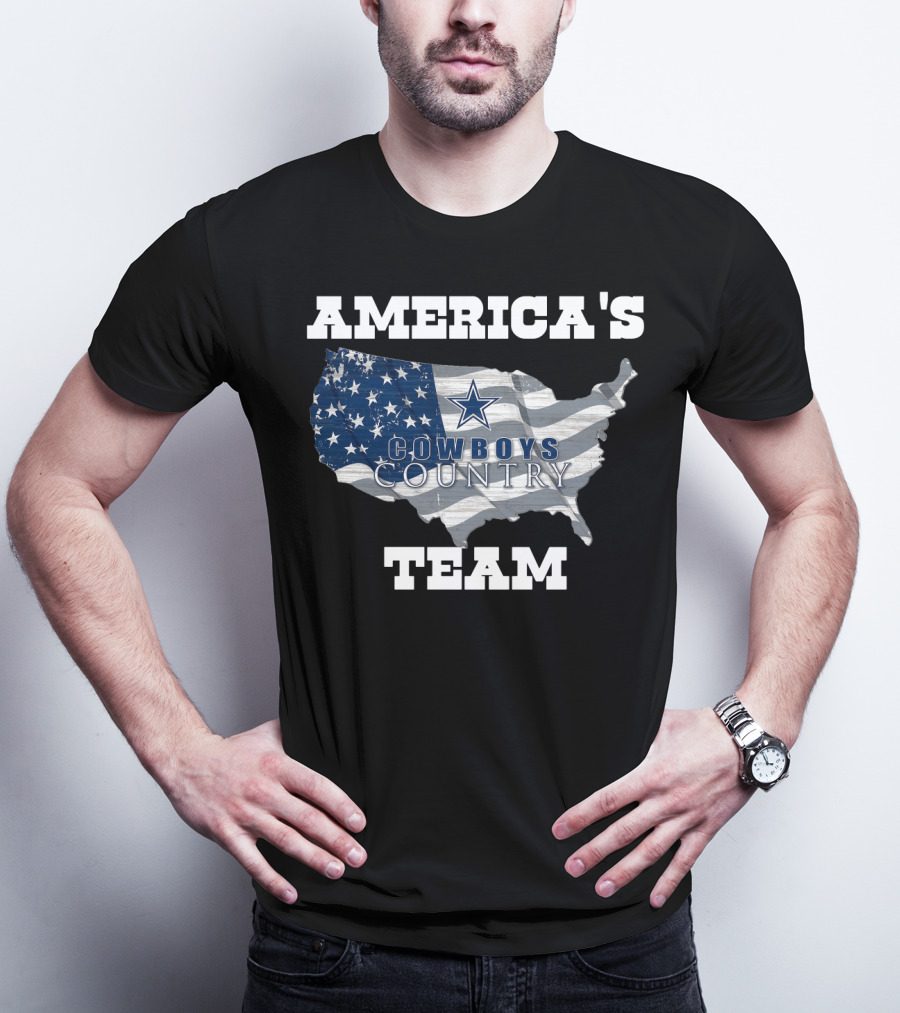 America's Cowboys Country Team USA Flag Map Star T-Shirt