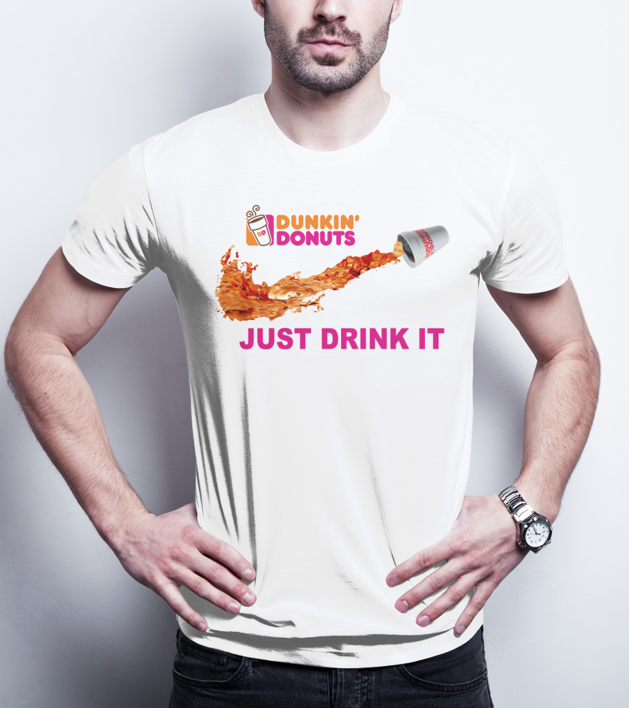Dunkin Donuts Coffee Just Drink It Swoosh T-Shirt