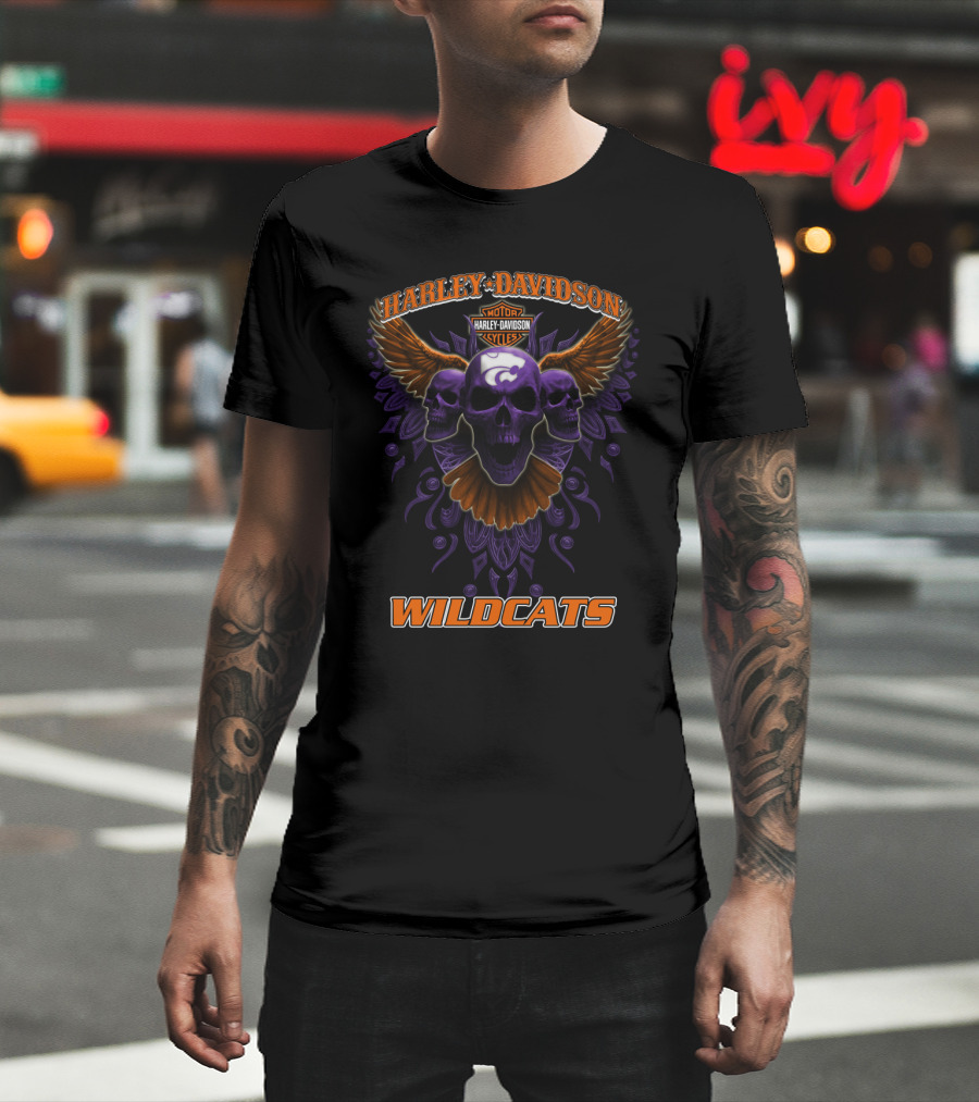 Harley Davidson Motorcycles Wildcats Kansas State T-Shirt