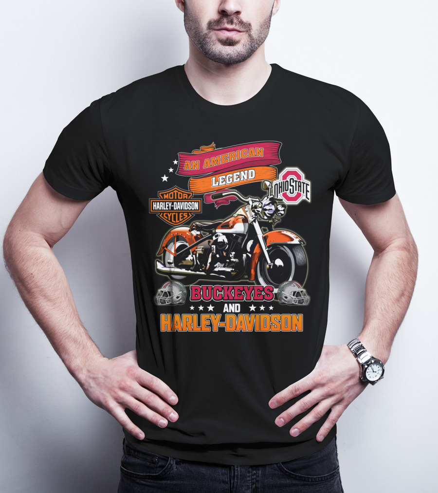 Ohio State Buckeyes Harley Davidson An American Legend T-Shirt