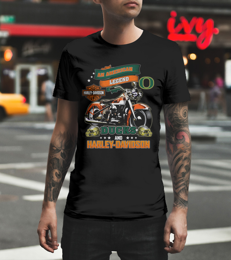 Oregon Ducks An American Legend Harley Davidson Motorcycle Cycles T-Shirt