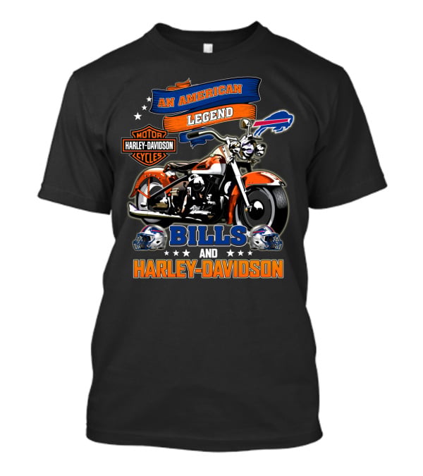 Buffalo Bills An American Legend Harley Davidson Nfl Moto Ride T-Shirt
