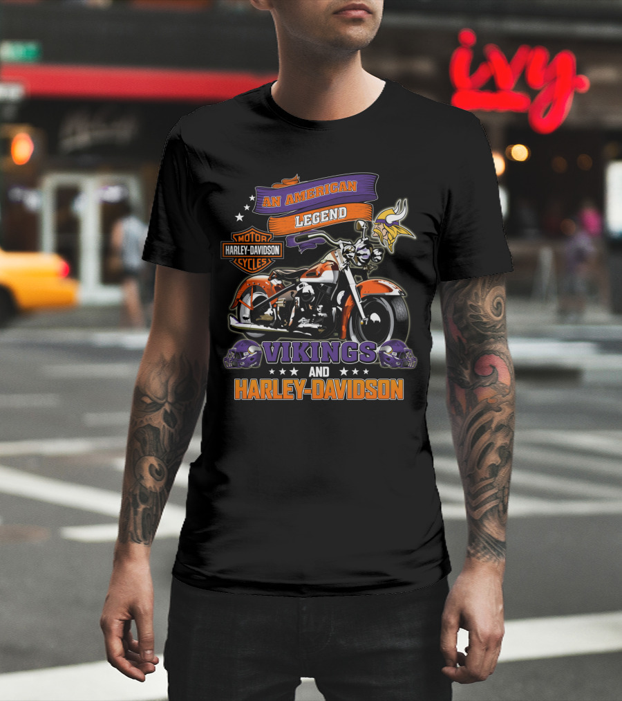 Minnesota Vikings Harley Davidson An American Legend T-Shirt