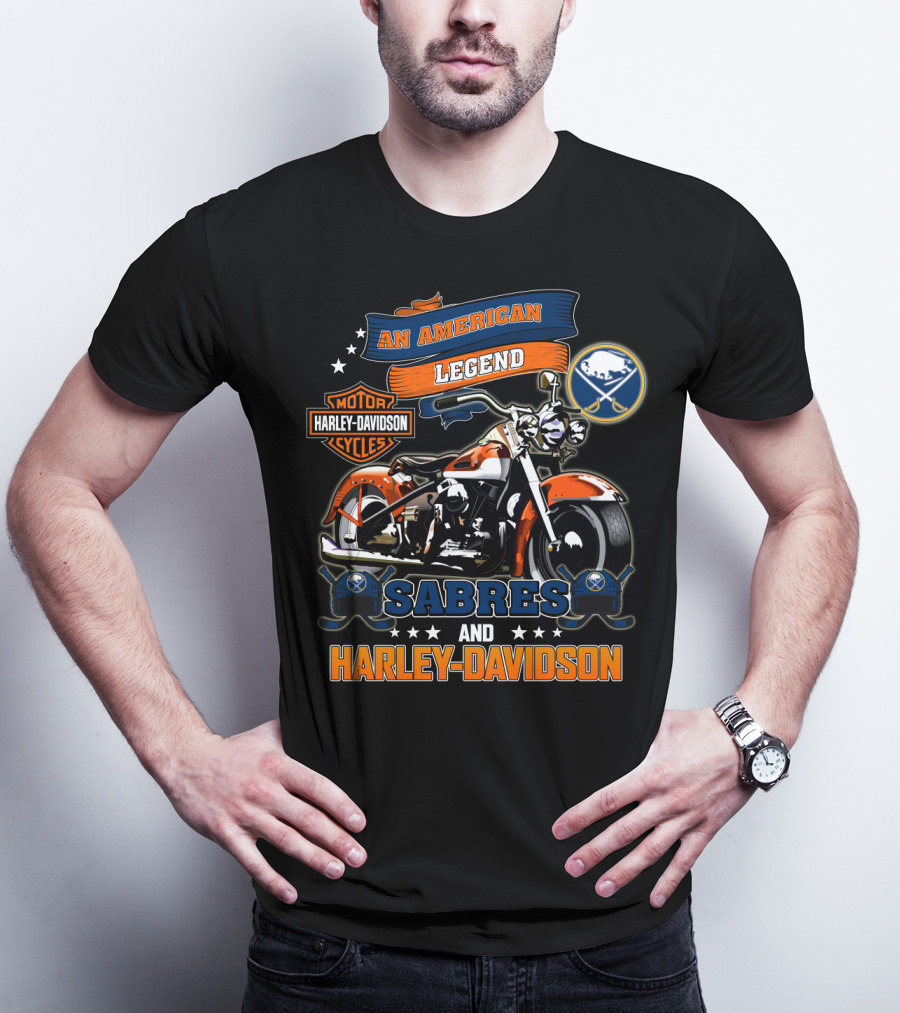 An American Legend Sabres And Harley Davidson T-Shirt