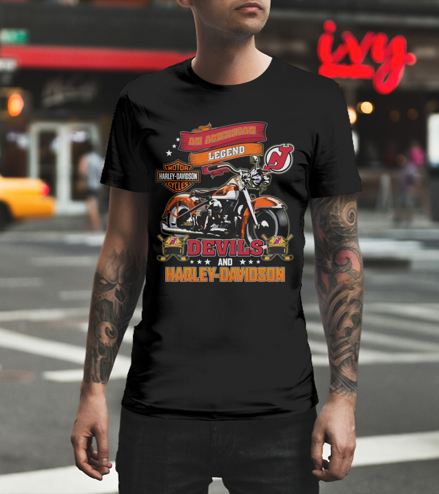 An American Legend Devils And Harley Davidson T-Shirt