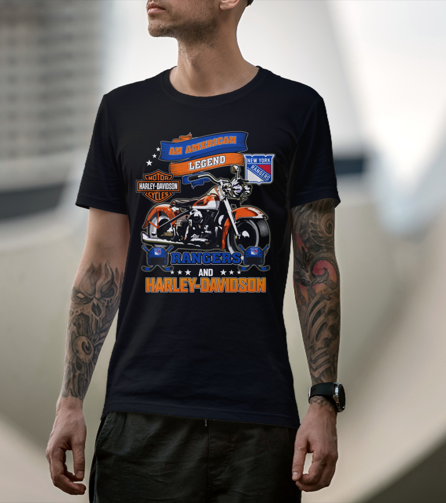 An American Legend New York Rangers Harley Davidson Cycles T-Shirt
