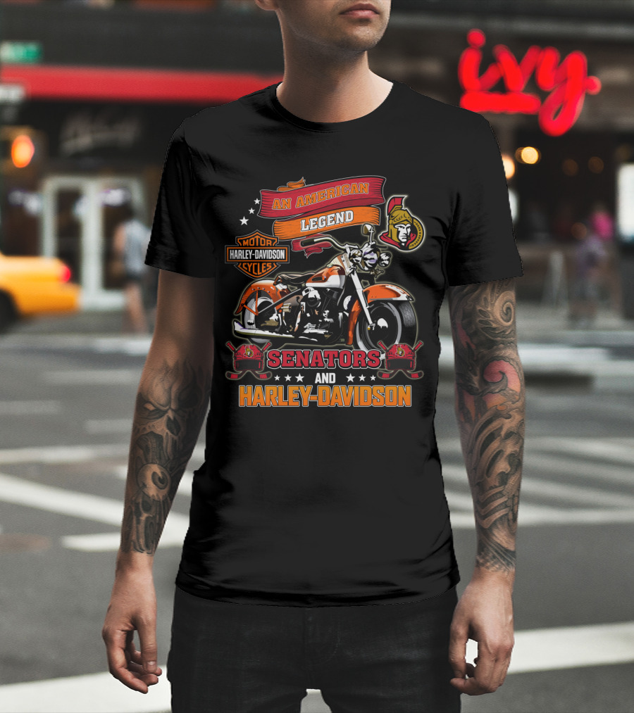 An American Legend Senators Harley Davidson Ottawa Nhl T-Shirt