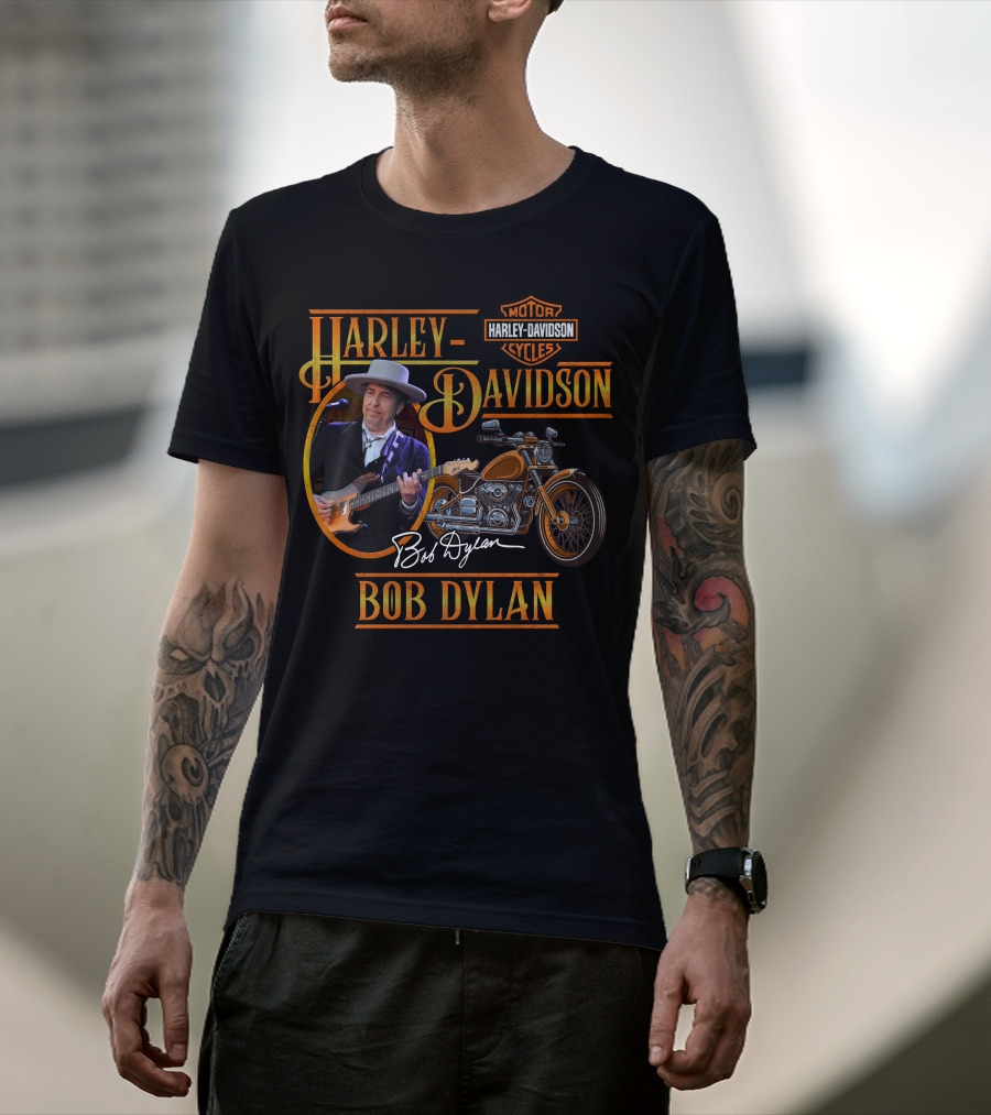 Harley Davidson Bob Dylan Motorcycles Music Legend T-Shirt