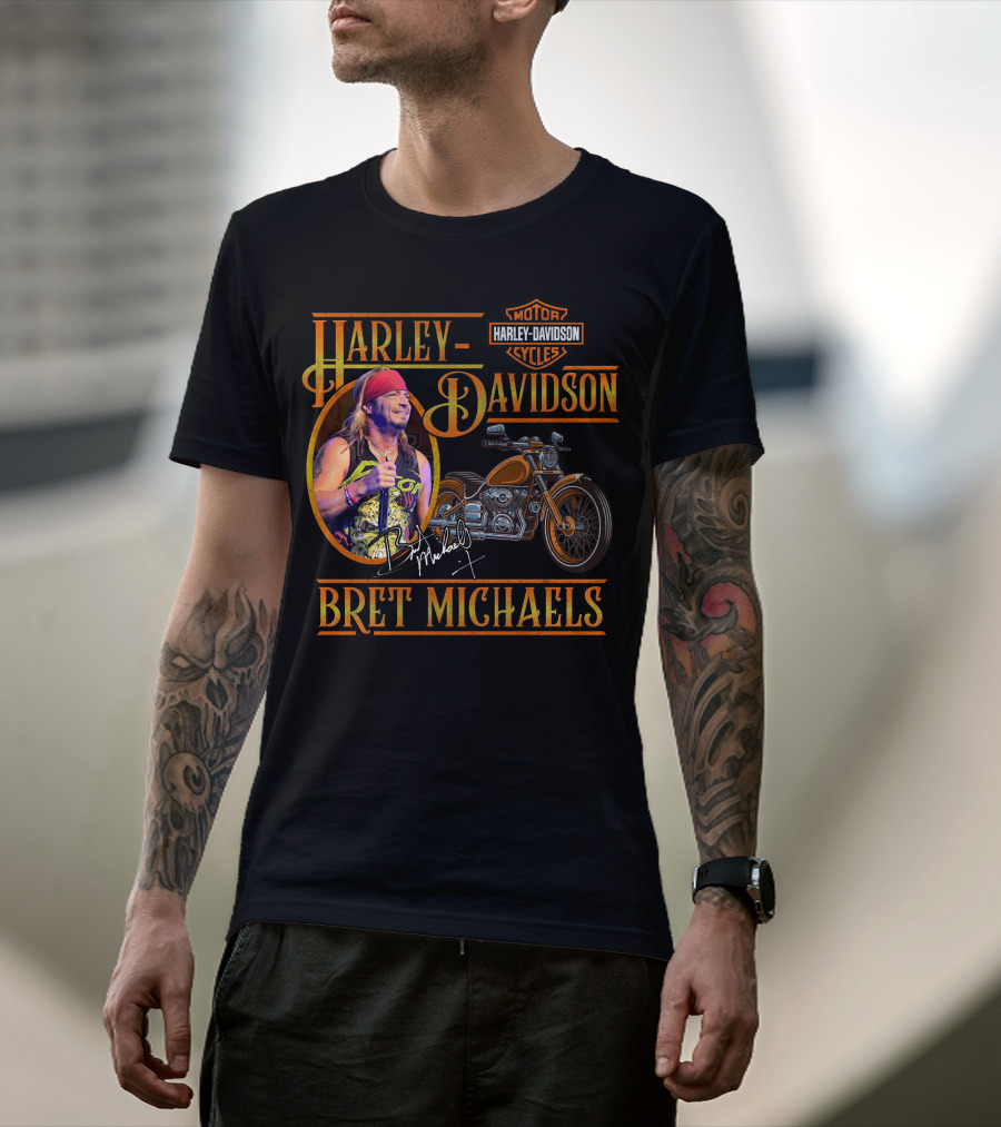 Harley Davidson Motor Cycles Bret Michaels T-Shirt