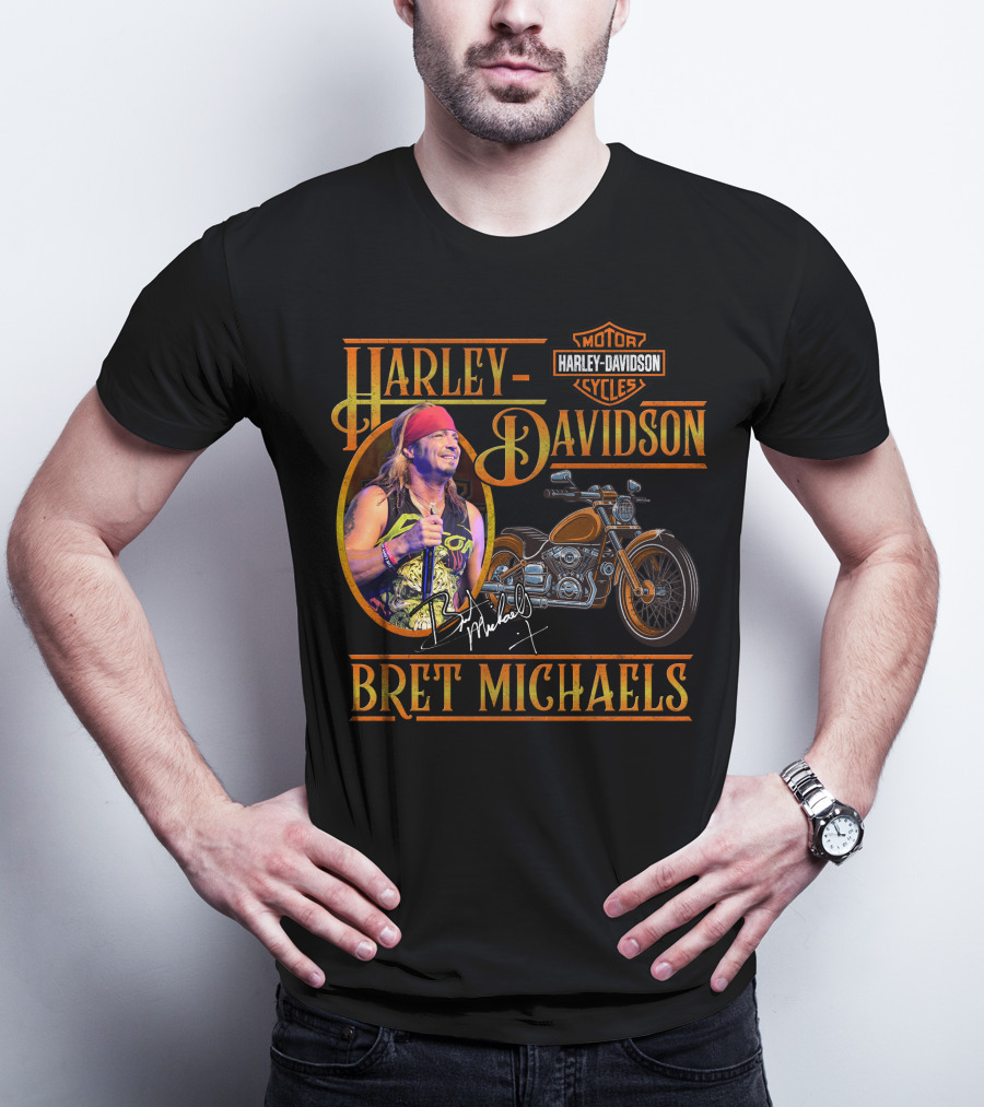 Harley Davidson Motor Cycles Bret Michaels T-Shirt