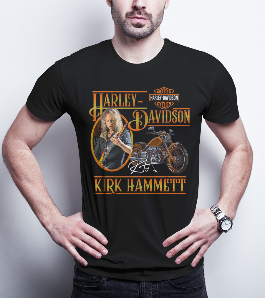 Harley Davidson Kirk Hammett Motorcycles Classic Signature Edition T-Shirt